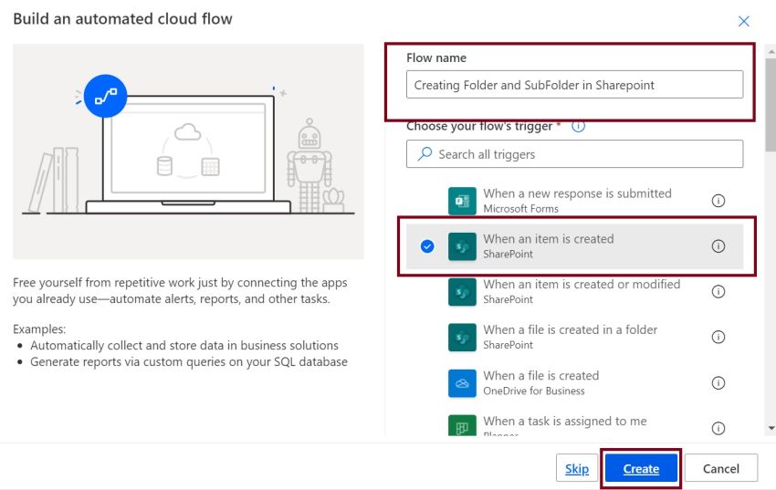 Creating Folder And Sub Folder In SharePoint Library Using Power Automate 